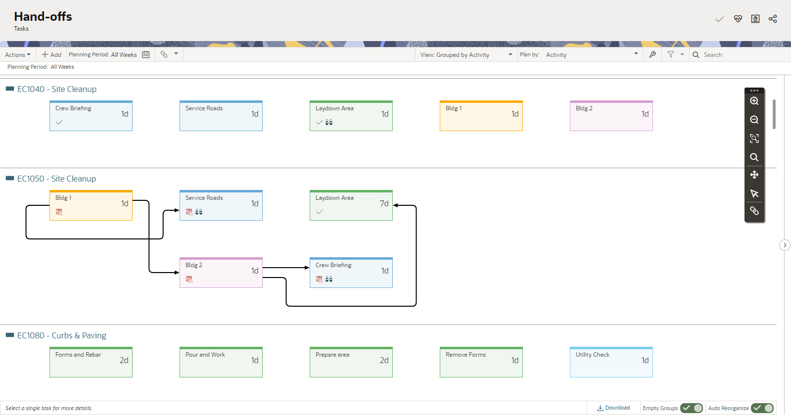 Task management in Oracle Primavera Cloud