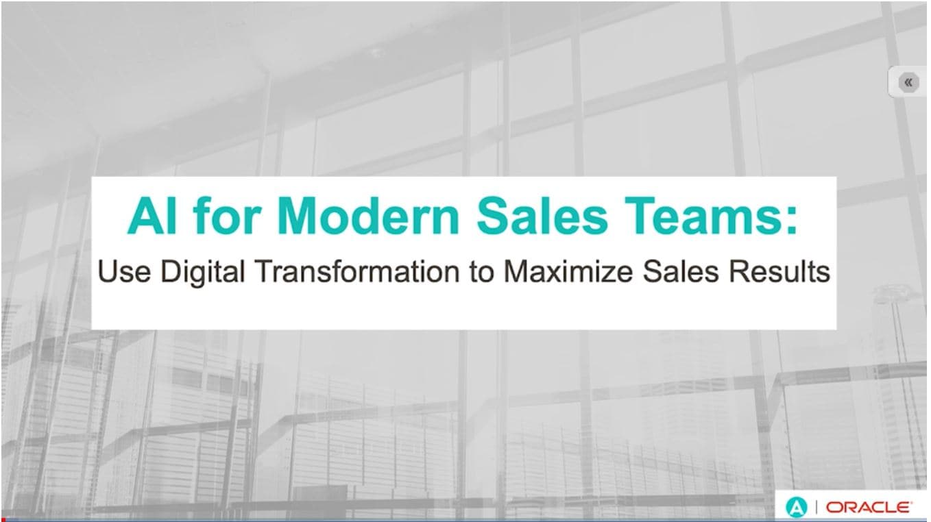 On-demand Webcast: Strategic Sales Require Modern Tech | Oracle
