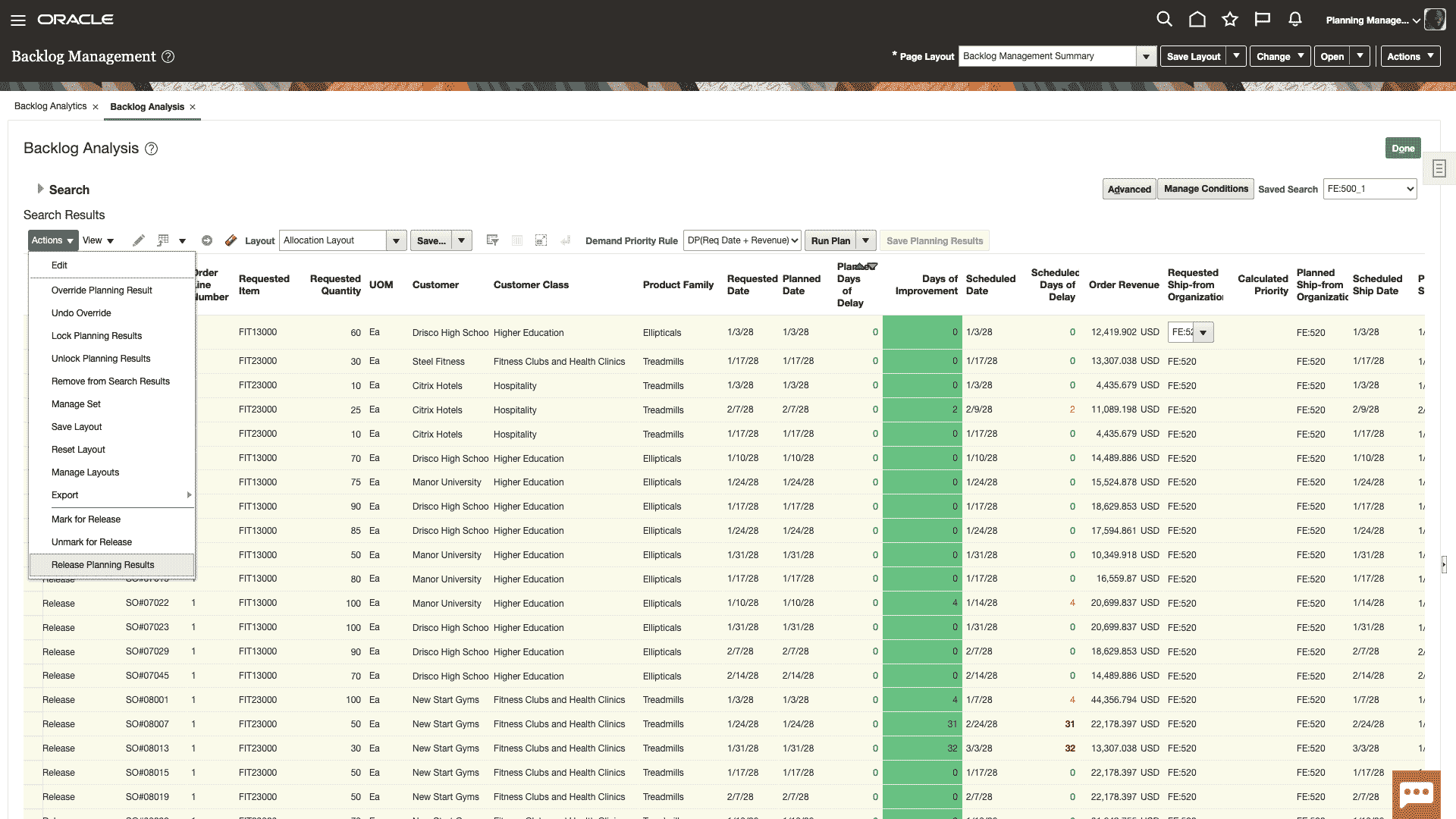 Order Backlog Management