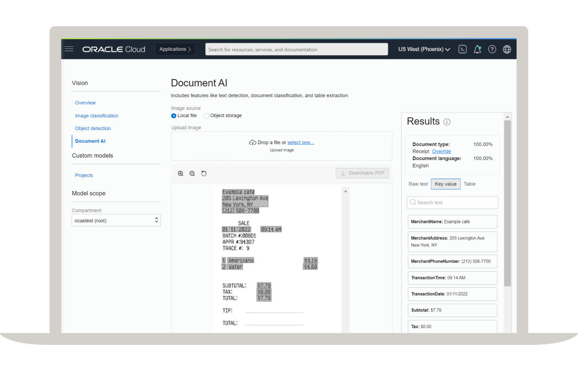 AI Image Recognition and Document Analysis | OCI Vision