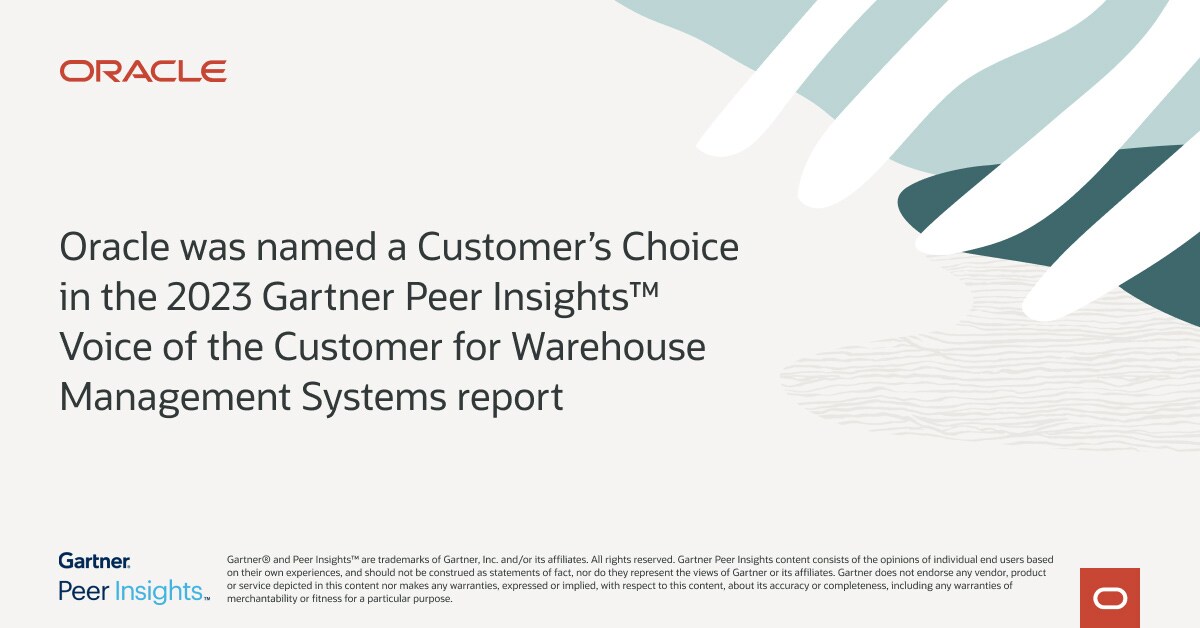 Oracle Named a Customers’ Choice in the 2023 Gartner Peer Insights ...