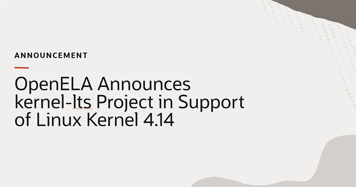 OpenELA Announces kernel-lts Project in Support of Linux Kernel 4.14