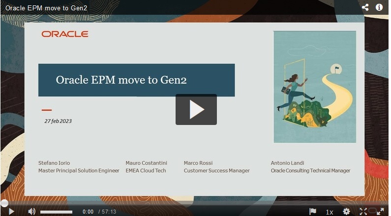 Oracle EPM move to GEN2