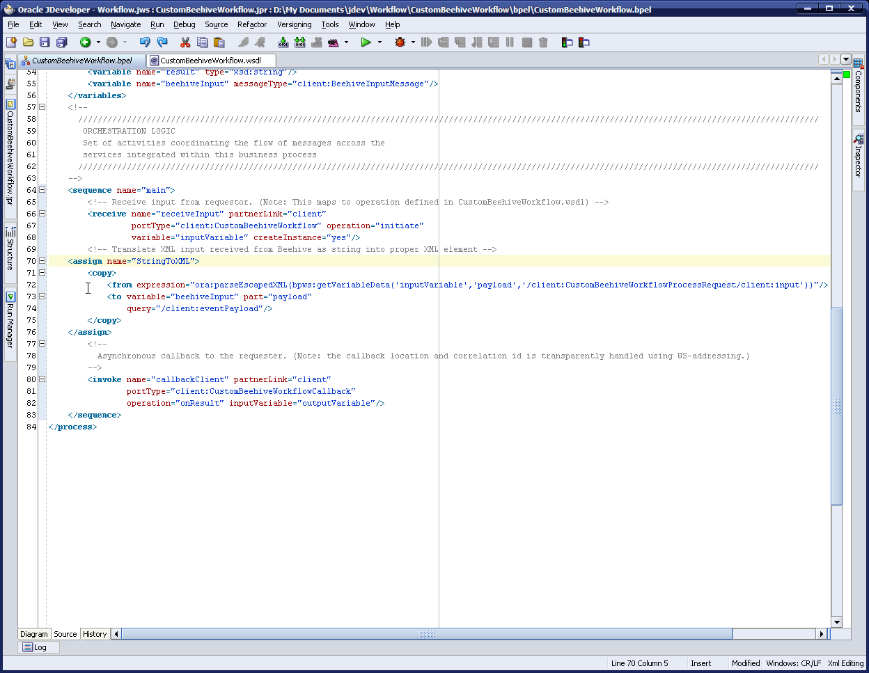 Oracle Beehive Custom Workflow Tutorial