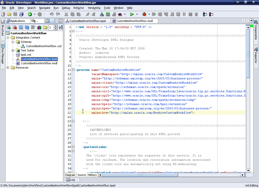 Oracle Beehive Custom Workflow Tutorial