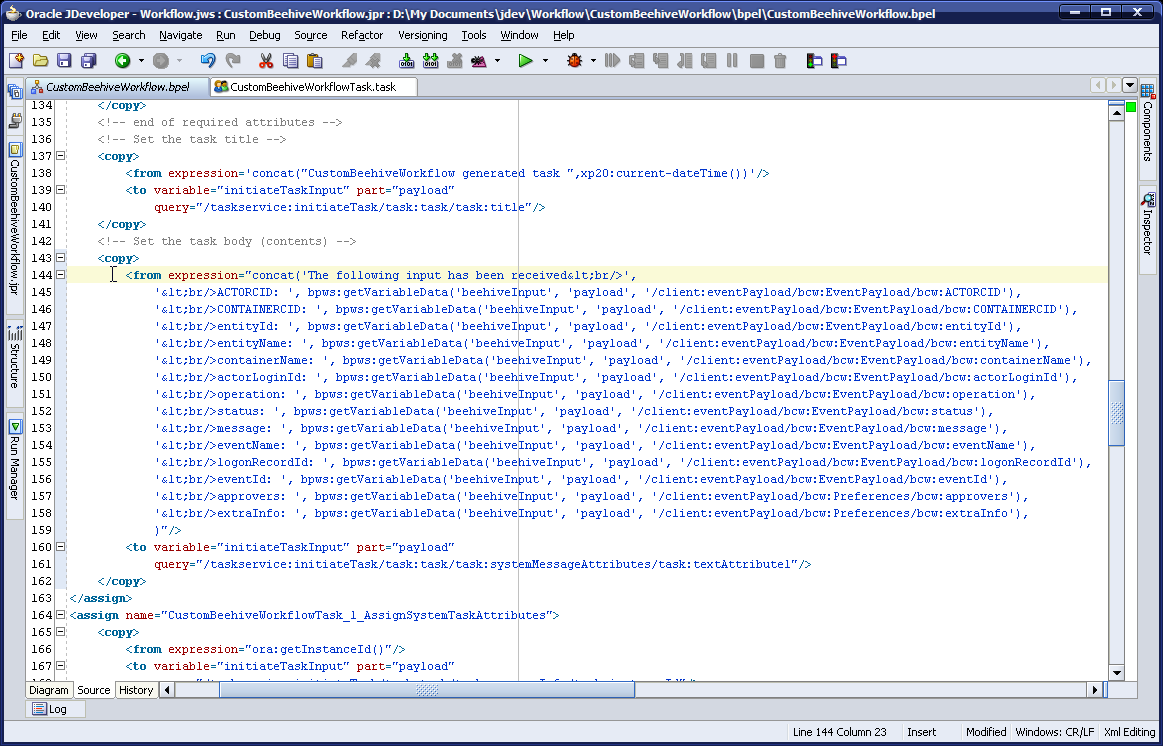 Oracle Beehive Custom Workflow Tutorial