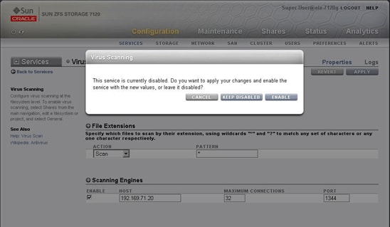 Using Sophos Anti-Virus for Virus Scanning on the Sun ZFS Storage Appliance