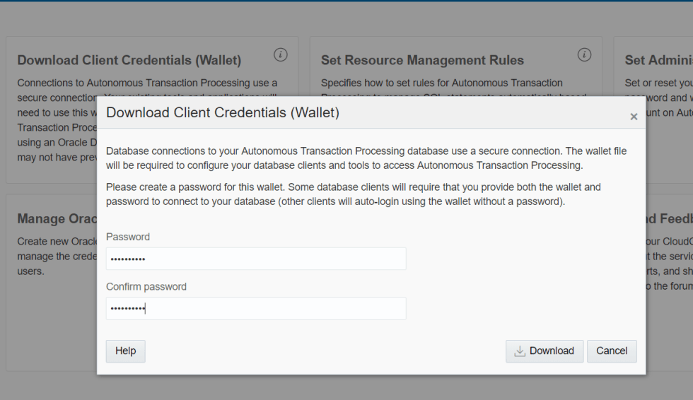 Conectando-se ao Autonomous Transaction Processing Database usando o SQL Developer
