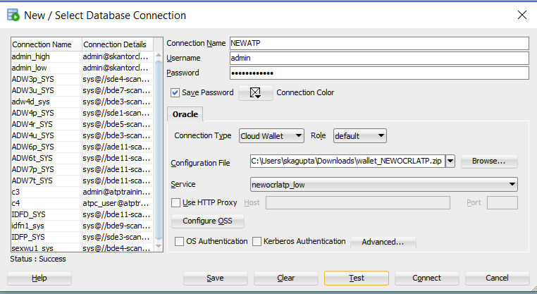 Conectando-se ao Autonomous Transaction Processing Database usando o SQL Developer