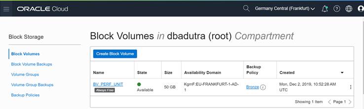 Block Volume Performance Unit | Oracle Brasil