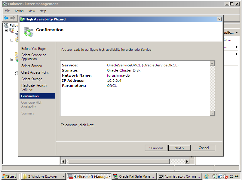 Oracle Database Em High Availability Usando Microsoft Windows Clusters Server Mscs E Oracle 9197