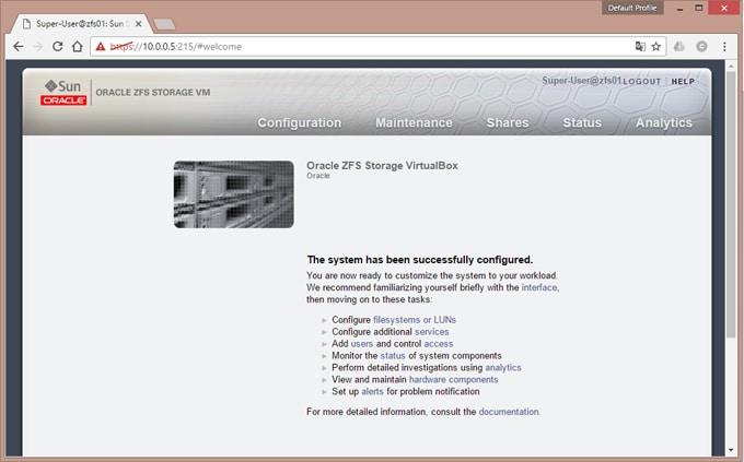Oracle ZFS Storage Appliance e ZFS Storage Simulator