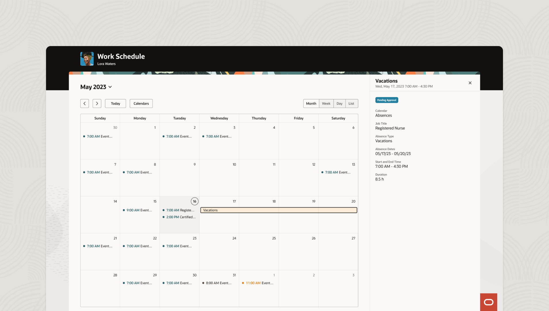 General overview page template