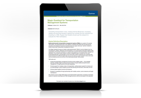 Gartner Magic Quadrant for Transportation Management