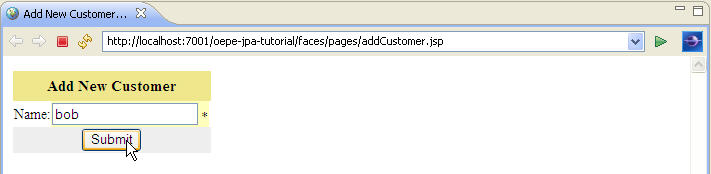 Oepe Spring Jpa Tutorial Step 6 Connecting Entities To A User Interface