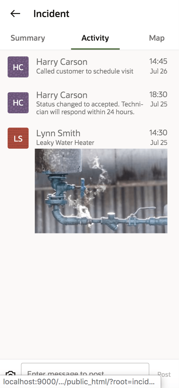 Examples FixItFast App Redwood - Oracle JET