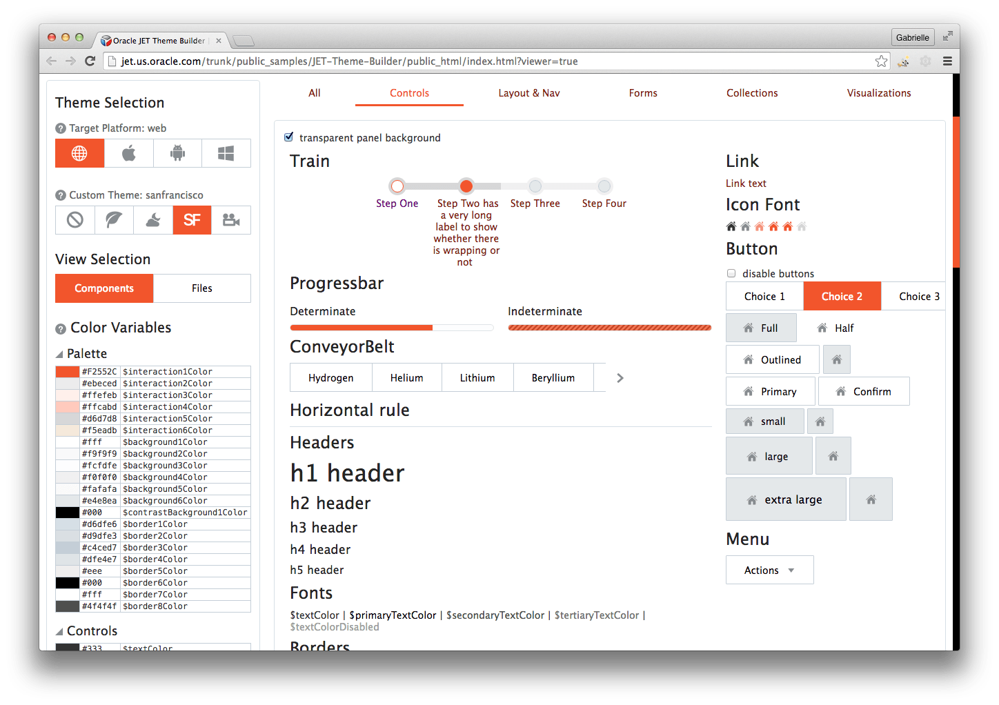 CSS Var Theme Builder - Oracle JET