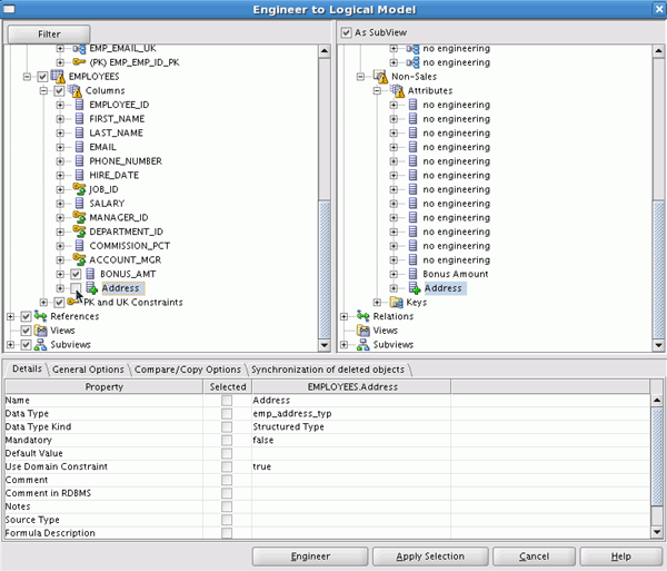 Modifying a Logical Model Using Inheritance and Object Types