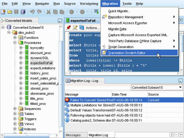 Migrating a Sybase Database to Oracle Database 11g