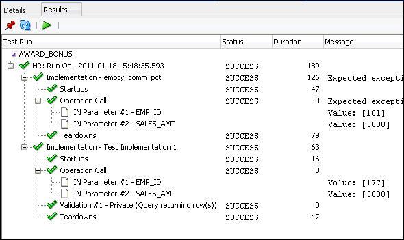 Oracle SQL Developer 3.0でのPL/SQLユニット・テストの実行
