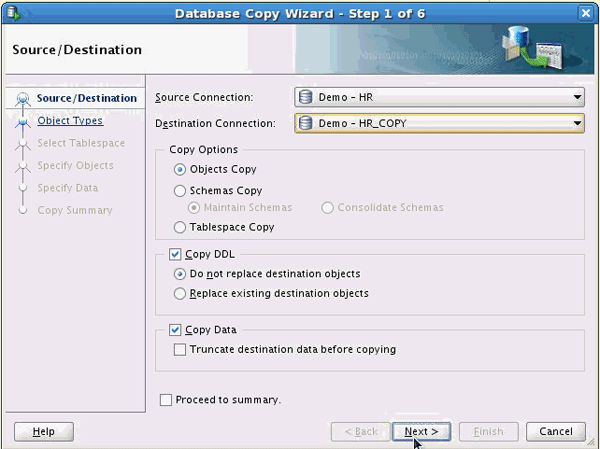 Database Copy using SQL Developer 3.1