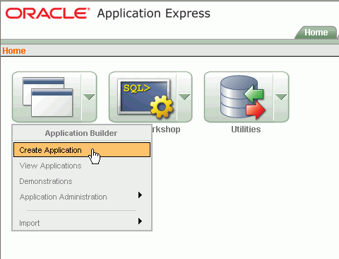 使用 Oracle Application Express 创建和运行应用程序