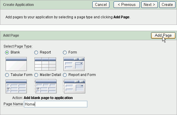 Creating and Running an Application Using Oracle Application Express
