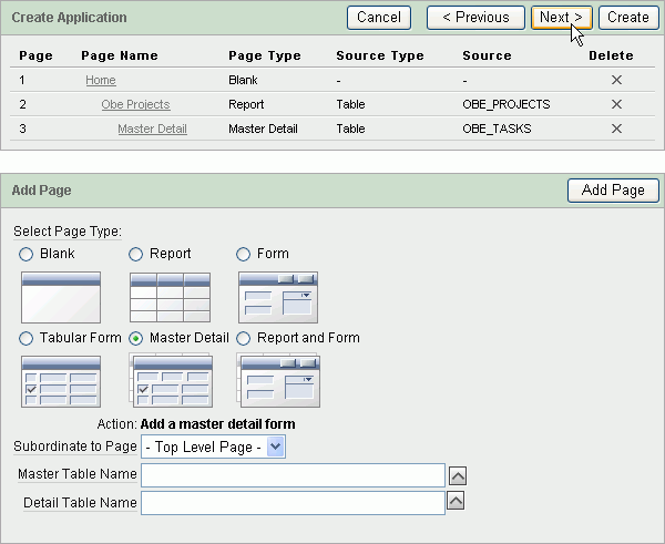 Creating and Running an Application Using Oracle Application Express