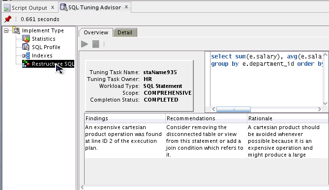 SQL Tuning Advisor OBE