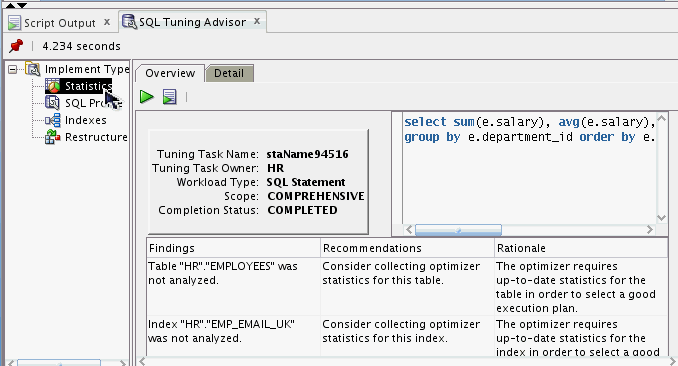 SQL Tuning Advisor OBE
