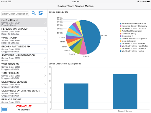 移动解决方案：JD Edwards Mobile Field Service 应用程序