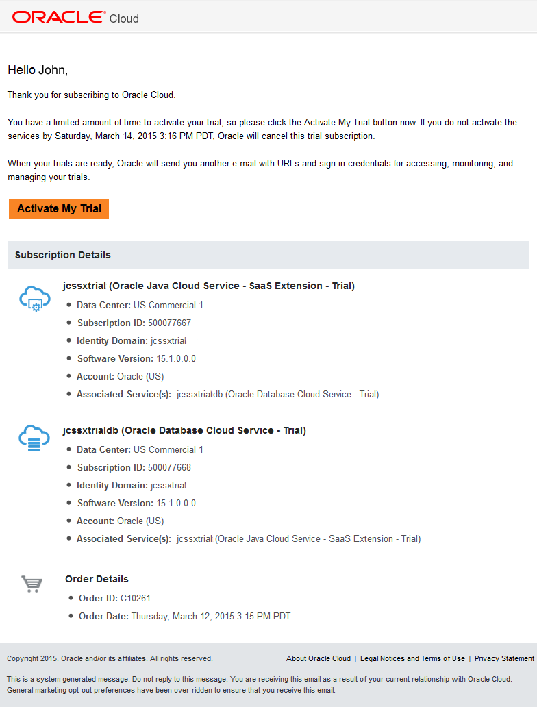 Oracle Application Container Cloud Service Trial - Overview