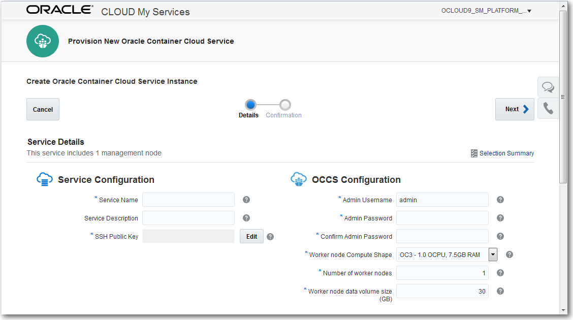 Oracle Container Cloud Service Setup - Overview