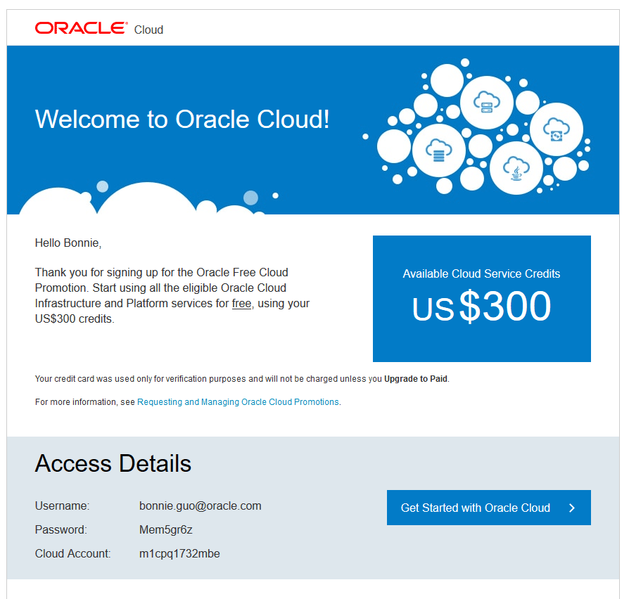 Overview of the Free Oracle Cloud Promotion