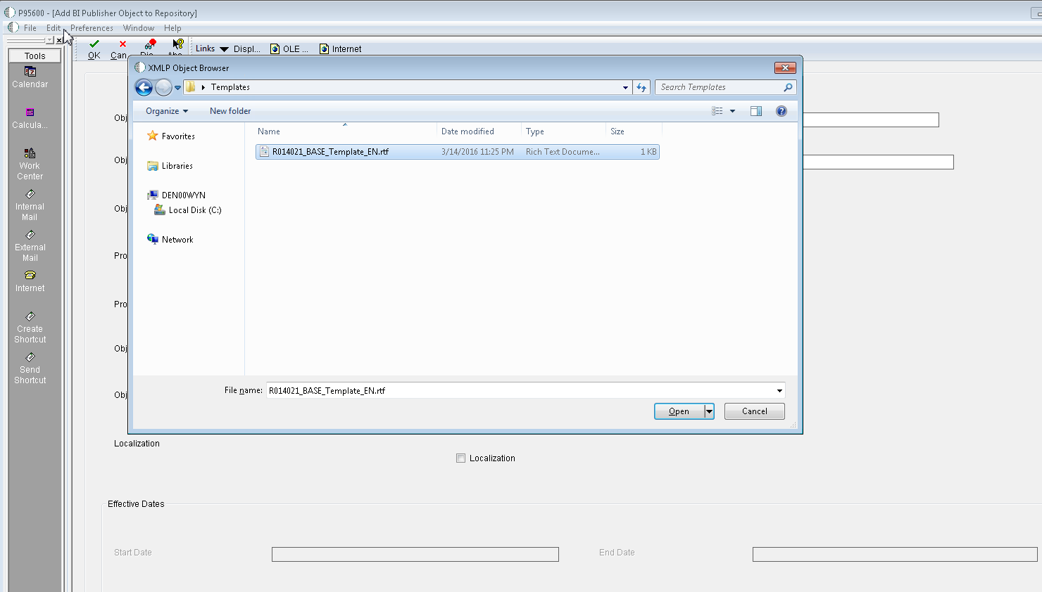 Creating BI Publisher Objects