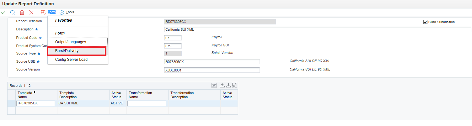 Defining Report Definition Output