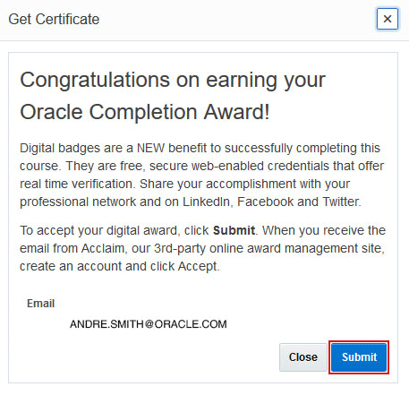 Getting Your Completion Award