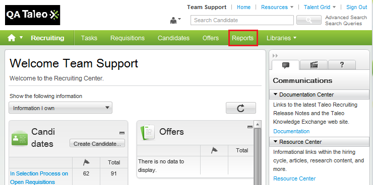 Getting Started with Oracle BI Publisher in Taleo Enterprise Recruiting