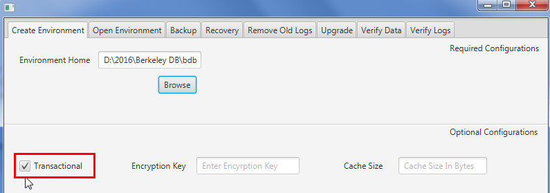 Creating a Transactional Environment in Berkeley DB