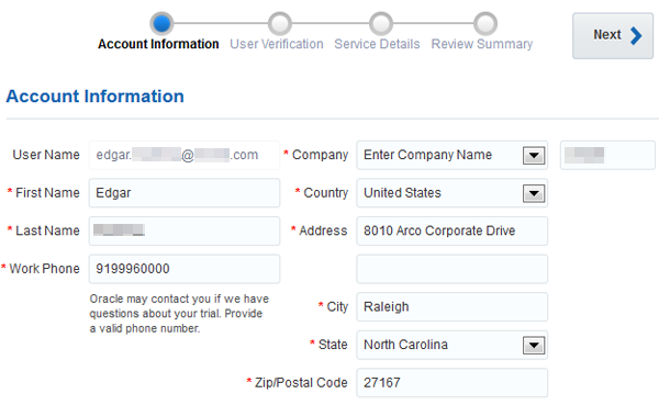 Signing Up for a Java Cloud Service
