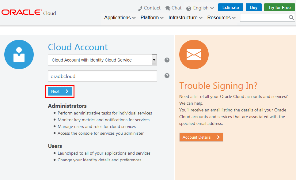 Provisioning Autonomous Data Warehouse Cloud