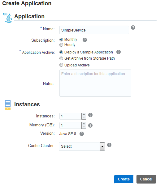 Creating a Java Hello World Application on Oracle Application Container Cloud Service