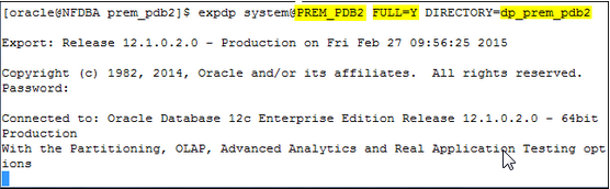 Exporting an On-Premises PDB and Importing into the DBaaS Database