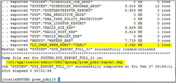 Exporting an On-Premises PDB and Importing into the DBaaS Database