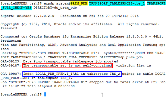 Exporting an On-Premises PDB and Importing into the DBaaS Database