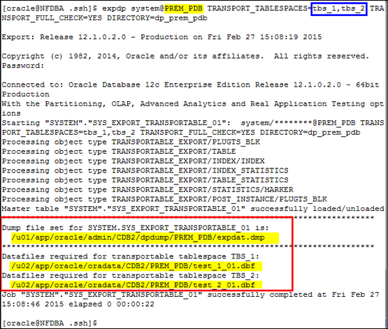 Exporting an On-Premises PDB and Importing into the DBaaS Database