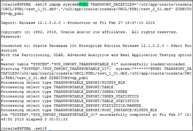 Exporting an On-Premises PDB and Importing into the DBaaS Database