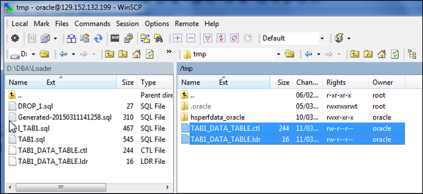 Loading On-Premises Data to the Tables of the DBaaS Database