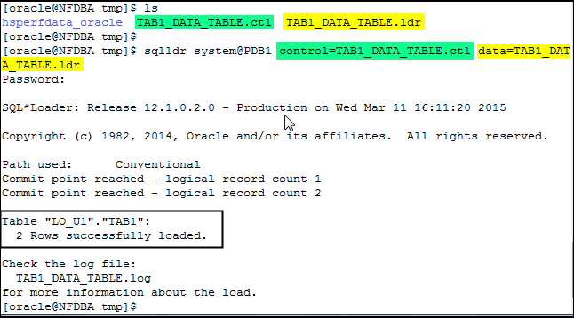 Loading On-Premises Data to the Tables of the DBaaS Database