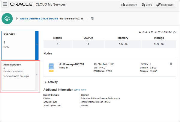 Backing Up And Restoring A Database Cloud Service Dbaas Instance